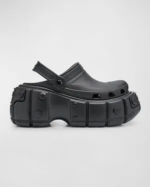 Balenciaga X Crocs Hardcrocs Platform Clogs - 1010 Black/Black